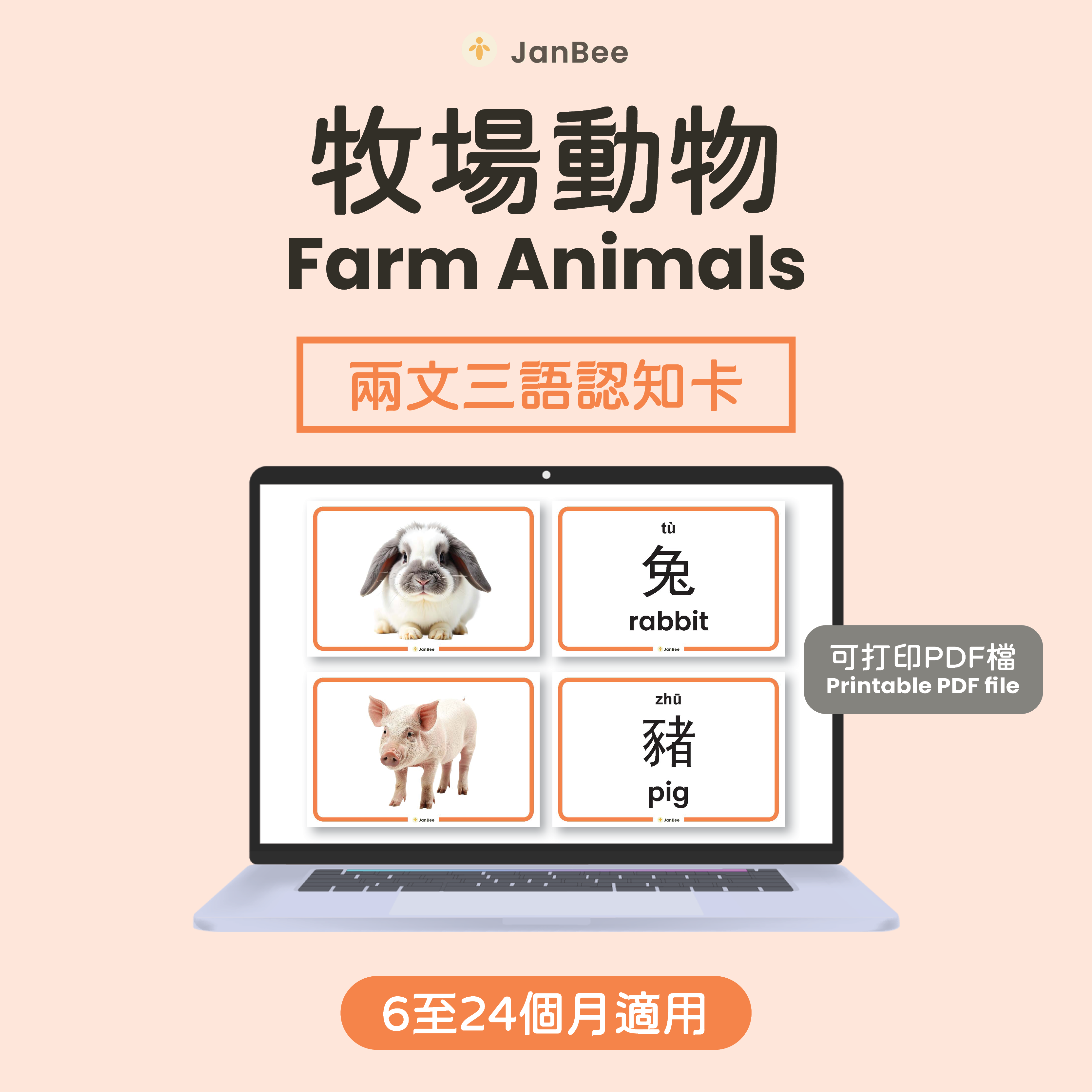 牧場動物認知卡（PDF） • JanBee